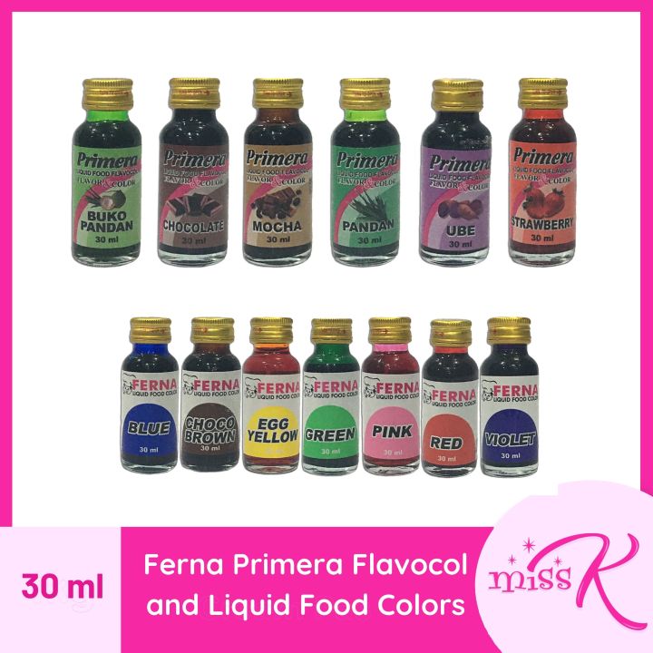 Ferna Primera Flavocol and Ferna Liquid Food Color | 30ml | Lazada PH