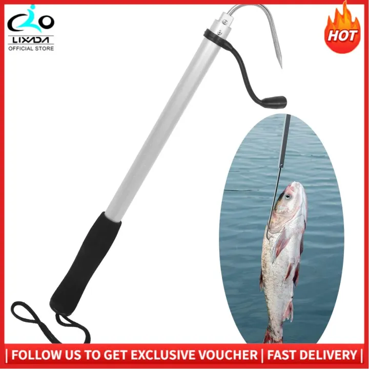 Telescopic Fishing Gaff Safety Cap Fishing Gaff Hook Comfortable Grip ...