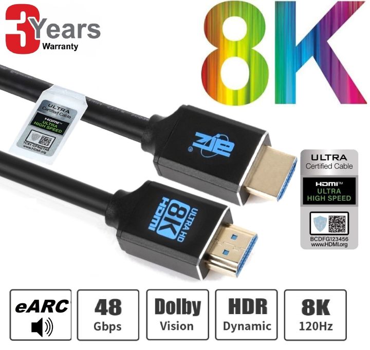 ATZ (1m to 5m) Ultra High Speed Certified HDMI v2.1 8K at 60Hz 48Gbps ...