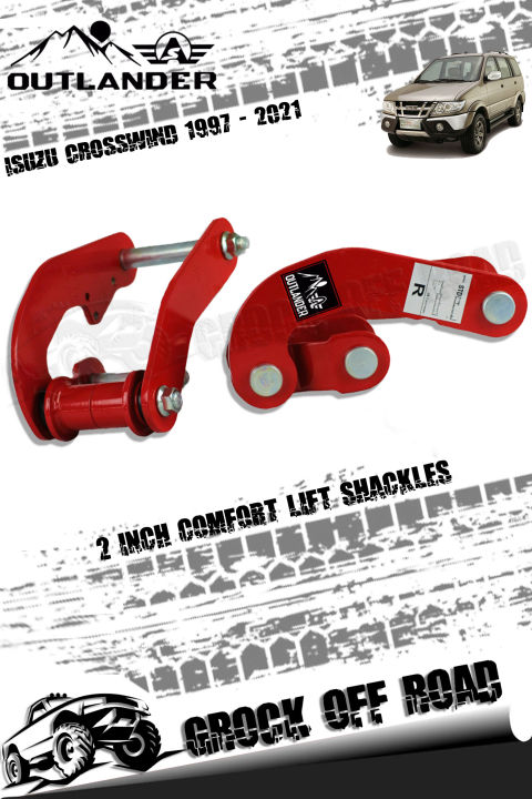 ISUZU CROSSWIND 1997 TO 2020 OUTLANDER OFFROAD REAR SHACKLES 2.5 INCH ...