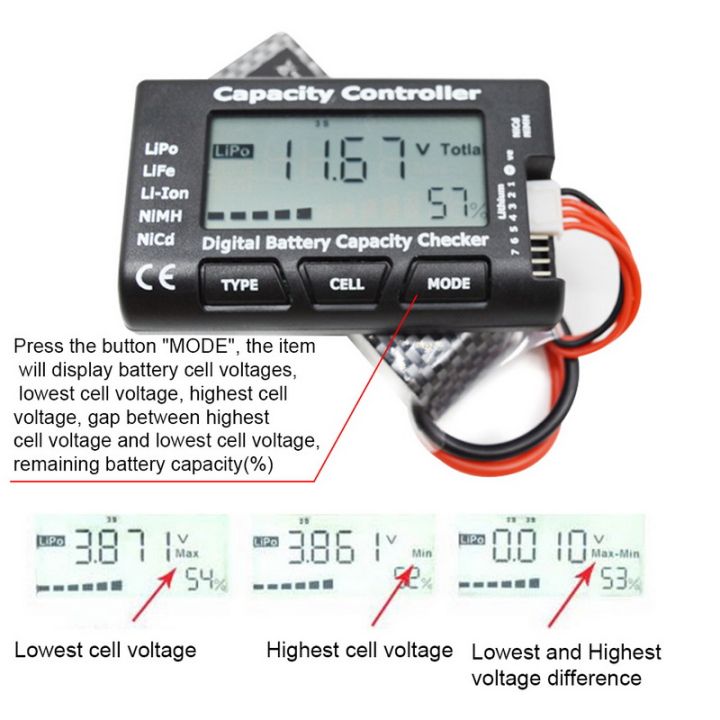 NEW Digital Battery Capacity Tester Battery Checker Controller LCD for ...