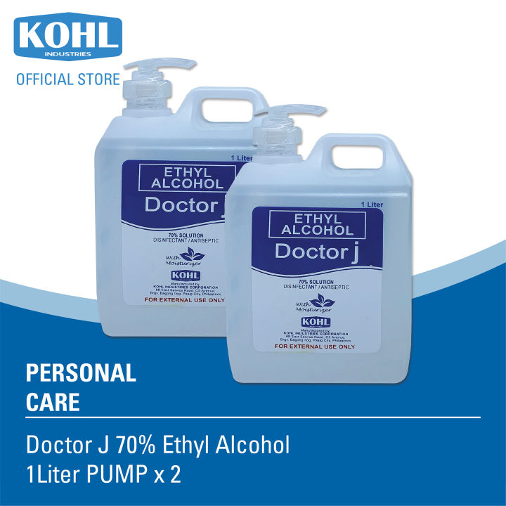 Doctor J. 70% Ethyl Alcohol 1 liter pump by 2's | Lazada PH