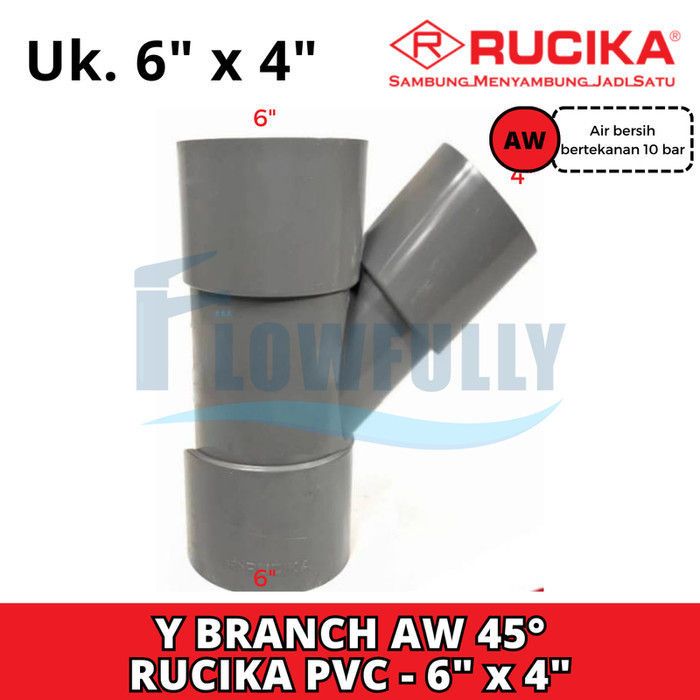 Y BRANCH AW 6 x 4 inch RUCIKA PVC TY 45 derajat Y 45° | Lazada Indonesia