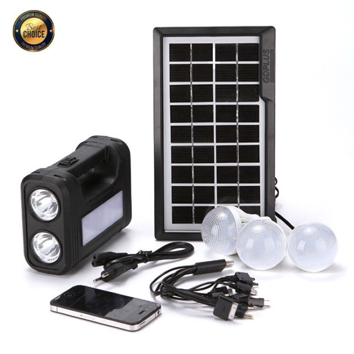 Portable Solar Lighting System Kit LED Solar Light Lamp with 3 Bulbs ...