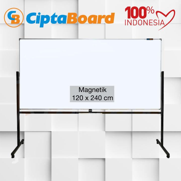 Papan Tulis Whiteboard Standing Magnet Single Face Cipta 120 x 240 cm ...