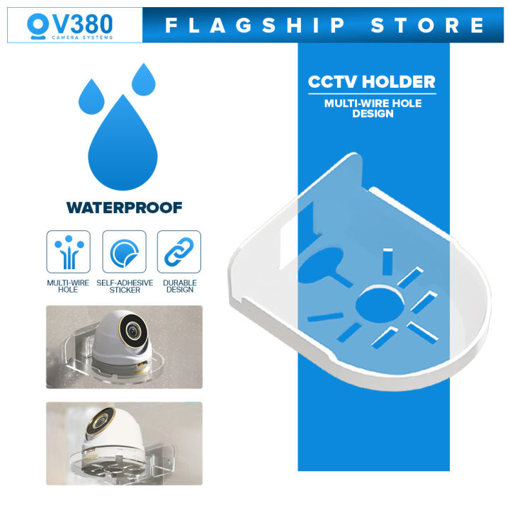 V380 Drill-free Camera Holder Transparent Self-adhesive Wall Mounted ...