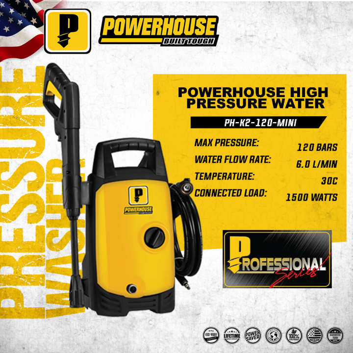 Powerhouse High Pressure Washer Mini 120-Bar 1500W PH-K2 120-MINI PHPT ...