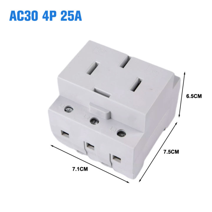 AC30 35mm DIN Rail Mount AC Power 10A 16A 25A 250V440V 2/3/4/5Pin Modular Socket | Lazada PH