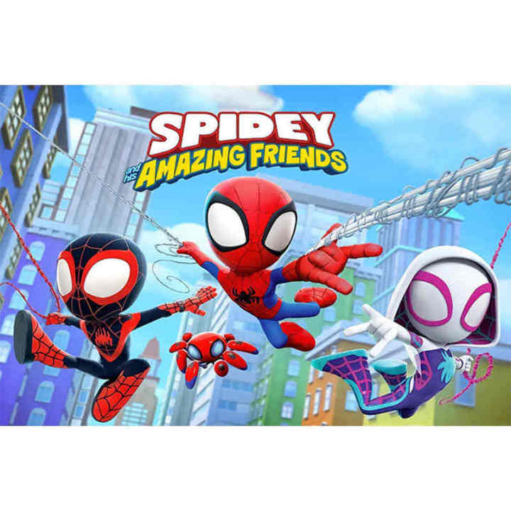 [p1p1] Spidey And His Amazing Friends Theme Backdrop for Kids Boys ...
