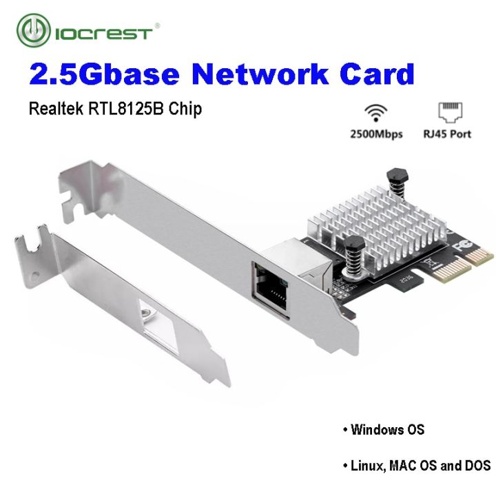 [Hot K] IOCREST 2.5GBase-T Gigabit Network Adapter with 1 Port 2500Mbps PCIe 2.5g Ethernet Card ...