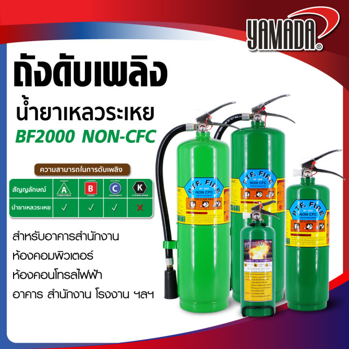 ถังดับเพลิง เครื่องดับเพลิง ชนิด Clean Agen PTF FIRE ชนิดน้ำยาเหลวระเหย (BF2000 NON-CFC ...