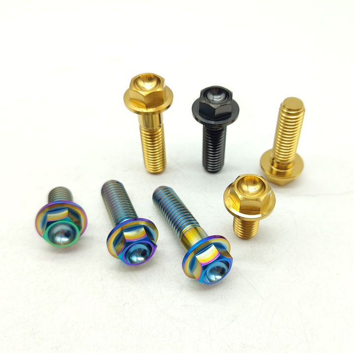 1pc Titanium Bolt M8 x 15mm 20mm 25mm 30mm 35mm 60mm 85mm Pitch 1.25 Hex Head Flange Hexagon ...