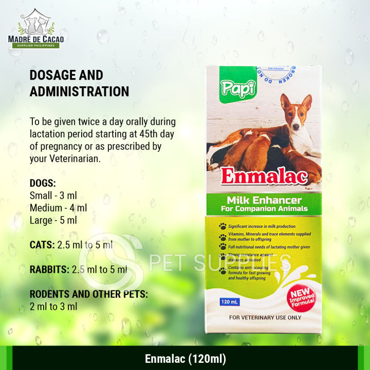 Papi Enmalac Milk Enhancer 120ml For Dogs, Cats, Rabbits, Ferrets ...