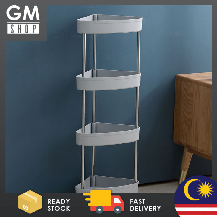 GMshop 4 Layer Triangle Shelf Plastic Narrow Cabinet Living Room Floor ...