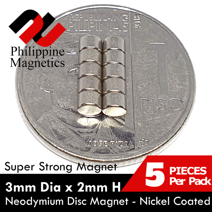 5 Pieces 3mm Diameter x 2mm Th Neodymium Magnet Super Strong Rare Earth ...