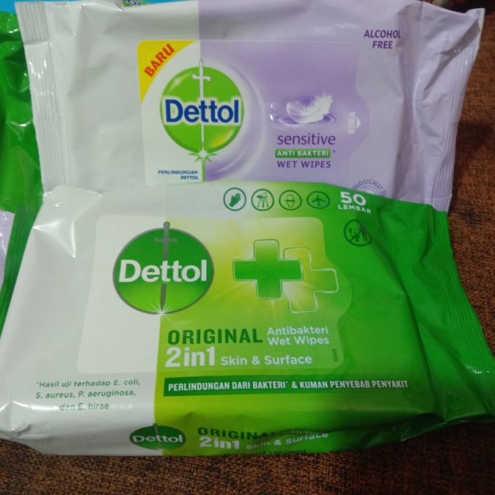 Tisue basah - Dettol Wipes 50s Original /Tisu Basah isi 50 Lembar ...