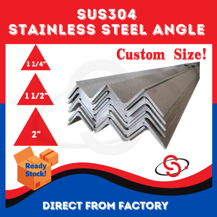 SCM SUS304 Stainless Steel Angle Bar Besi Keluli Angle 304 不锈钢角钢 1 1/4 ...