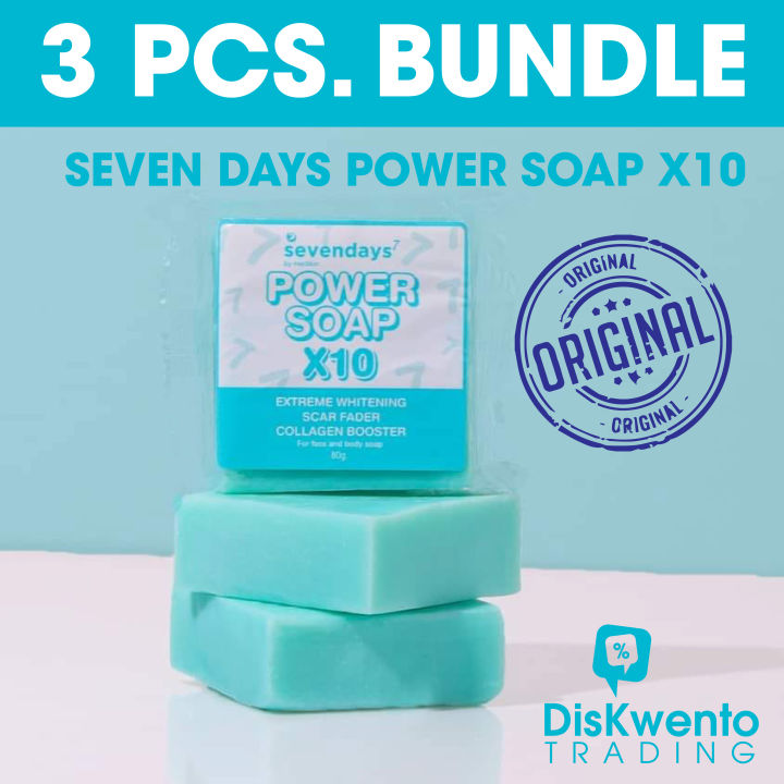 3 Pcs. Bar Soap Sevendays Power Soap X10 Scar Remover Scar Fader ...