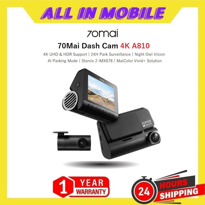 【July 2023】 70mai Dash Cam 4K A810 (Sony Starvis 2 IMX678 Support Dual Channel & HDR | Built-In ...