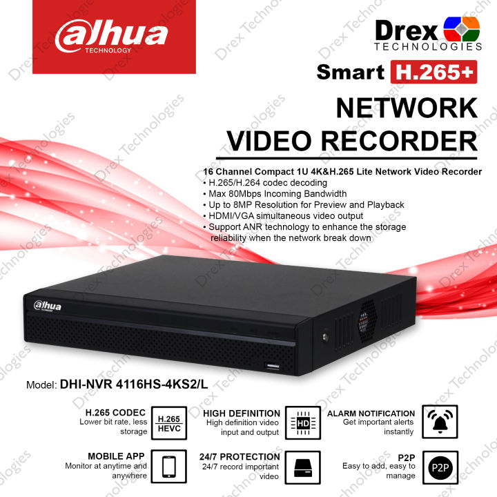 DAHUA DHI-NVR4116HS-4KS2/L/ 16CHANNEL NETWORK VIDEO RECORDER | Lazada PH