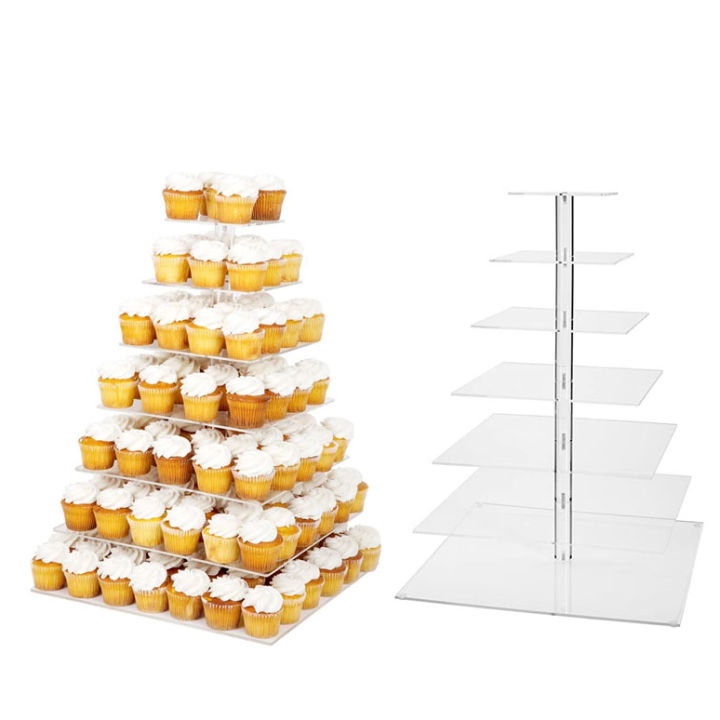 Acrylic Cake Stand Hot Brand New Assemble and Disassemble Square Shape ...