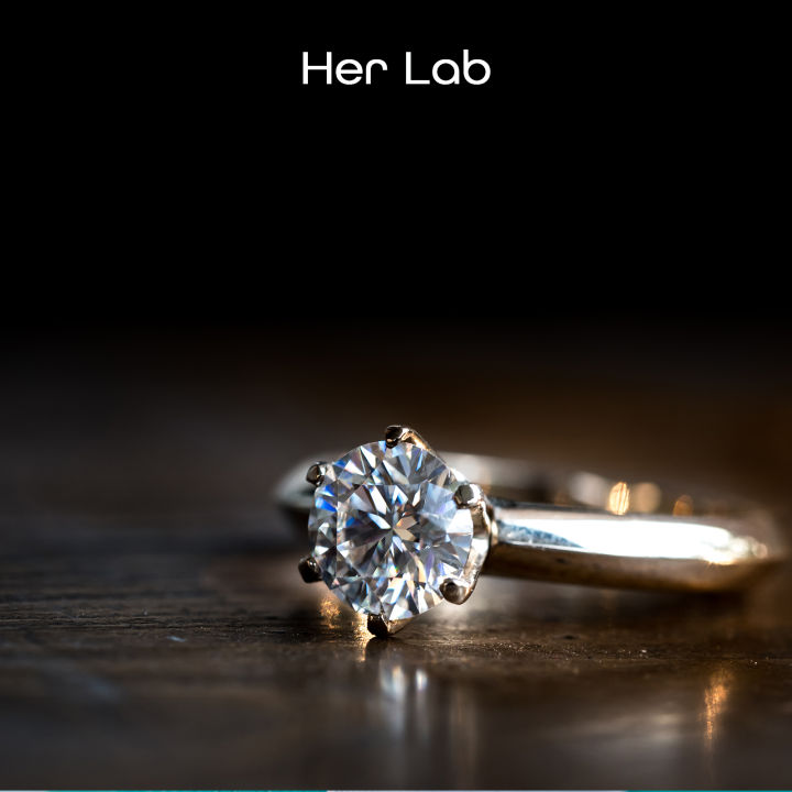 Her Lab Jewelry | Genuine Moissanite 925 Sterling Silver Ring with GRA ...