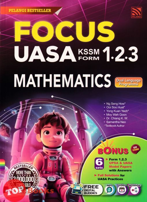 [TOPBOOKS Pelangi] Focus UASA Mathematics Form 1 2 3 KSSM (2024) | Lazada