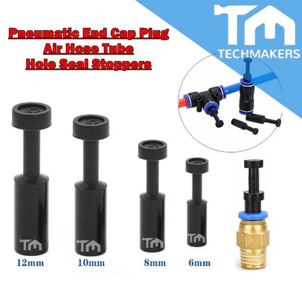 6/8/10/12mm Pneumatic End Cap Plug Air Hose Tube Push-in Joint Hole ...