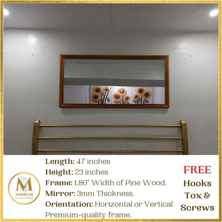 Rectangle Wall Mirror Wood Frame 23 inches x 47 inches | Lazada PH