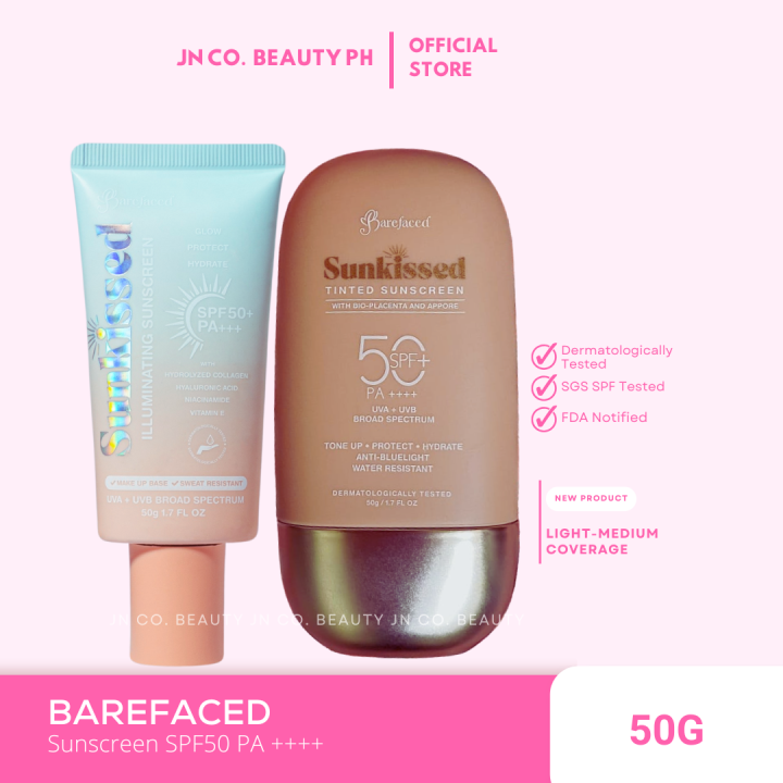 Barefaced Sunkissed Illuminating Sunscreen | Tinted Sunscreen SPF50 PA ...
