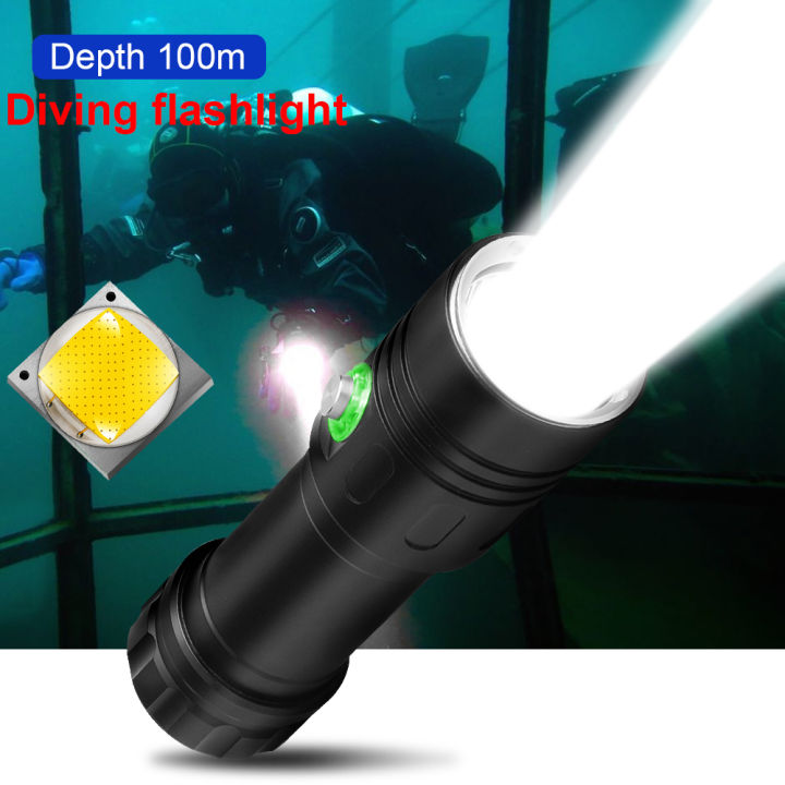 【support】 100m Professional Most Powerful Diving Led Flashlight ...