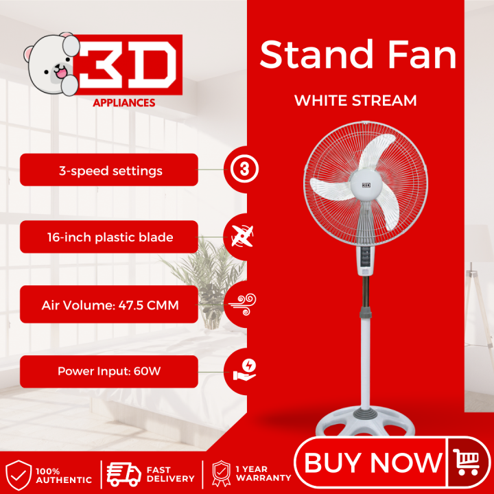 3D White Stream Stand Fan (SF40WS) | Lazada PH