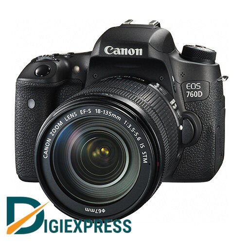 Canon EOS 760D Digital SLR Camera with 18-55mm STM / 18-135mm STM Lens ...