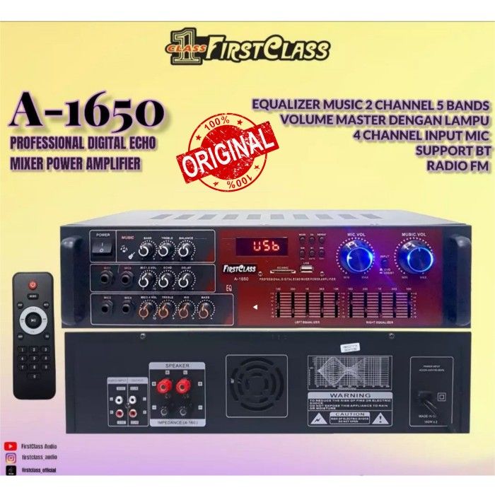 Amplifier Firstclass Fc A1650 Bluetooth Original Digital Mixer Ampli Fca1650 A 1650 ( Bayar ...