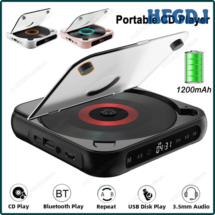 HFGDJ Mini CD Player A-B Repeat Bluetooth Compatible CD Player LCD ...