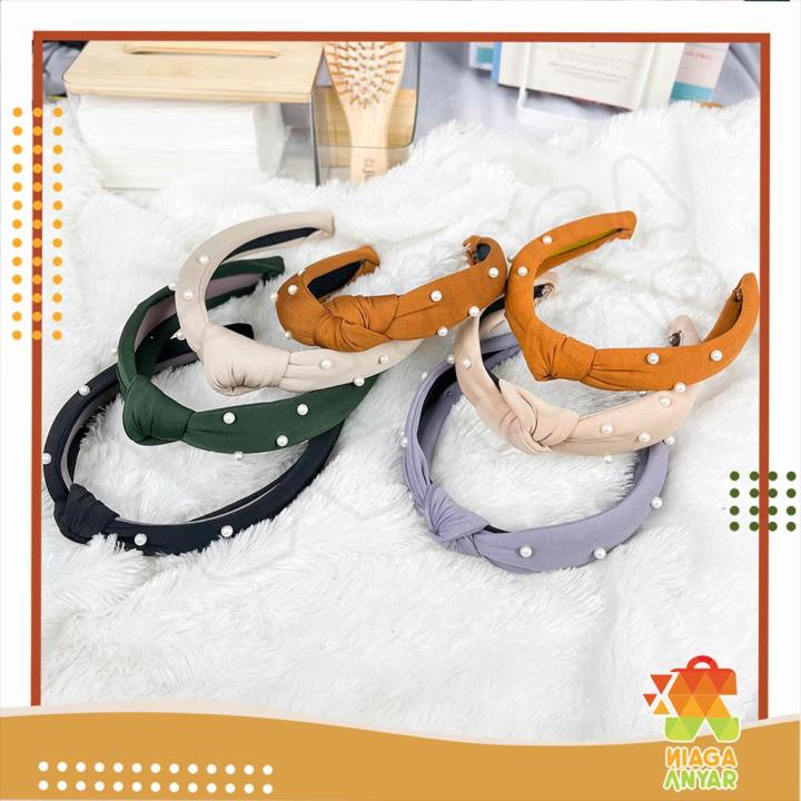 NA Bando Simpul Mutiara / Bandana Kain Wanita Dewasa Tali Headband ...