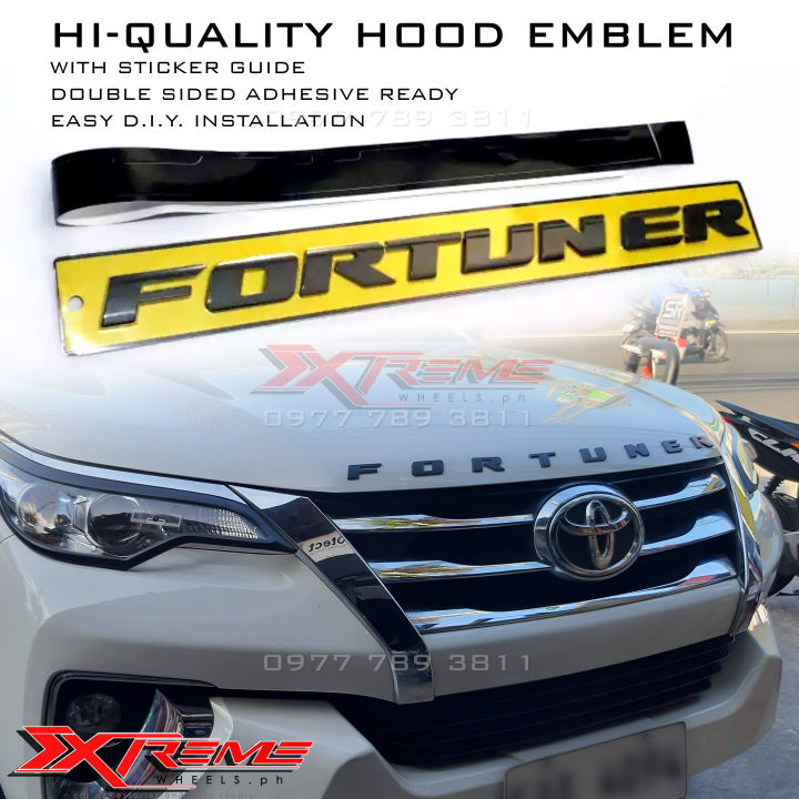 Toyota FORTUNER 2016 to 2025 Big Emblem With Sticker Guide Hood Emblem ...