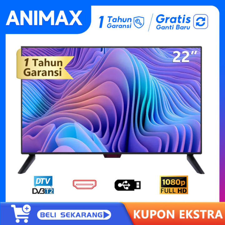 ANIMAX TV Digital 24 Inch FHD TV LED 21/22/24/25 Inch Ready Televisi ...