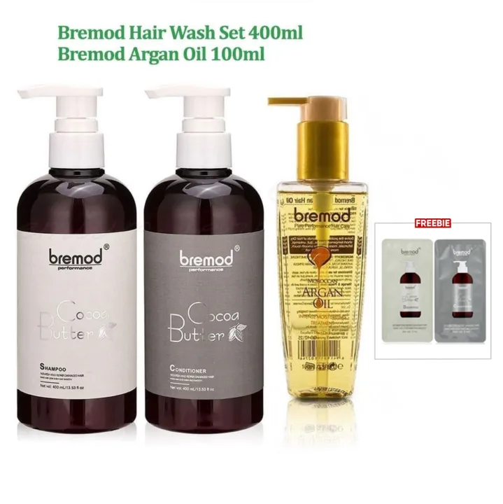 Bremod 400ml Conditioner +Shampoo+ Argan Oil Serum Premium Care Package ...