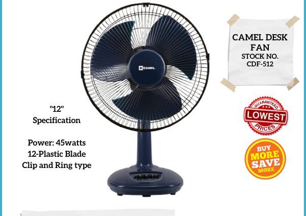 CAMEL DESK FAN CDF-412R 12INCH REGULAR BLADE (COLOR VARIATION DEPENDS ...