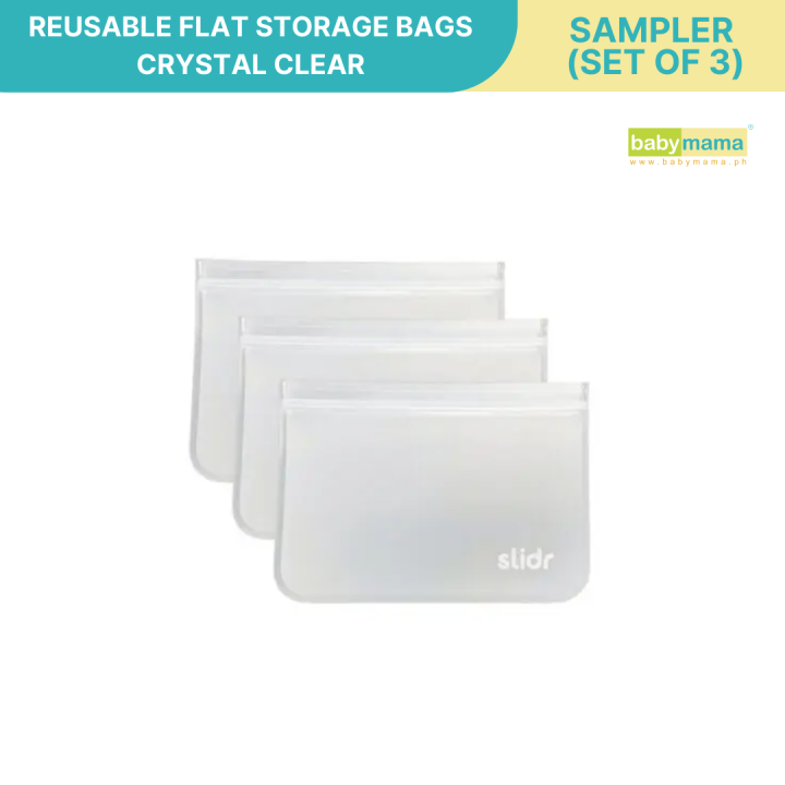 Babymama - Slidr - Reusable Flat Storage Bags Crystal Clear - Sampler ...