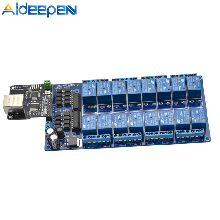 Aideepen Ethernet Controller Network Server 16 Channel Relay Module ...
