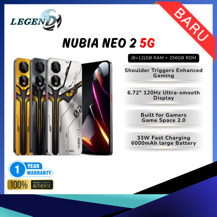 nubia Neo 2 5G (20GB*+256GB) Original Gaming Smartphone | 6.72" 120Hz ...