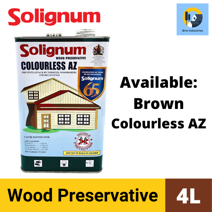 Solignum Wood Preservative Brown or Colourless AZ 4 Liters (Gallon ...