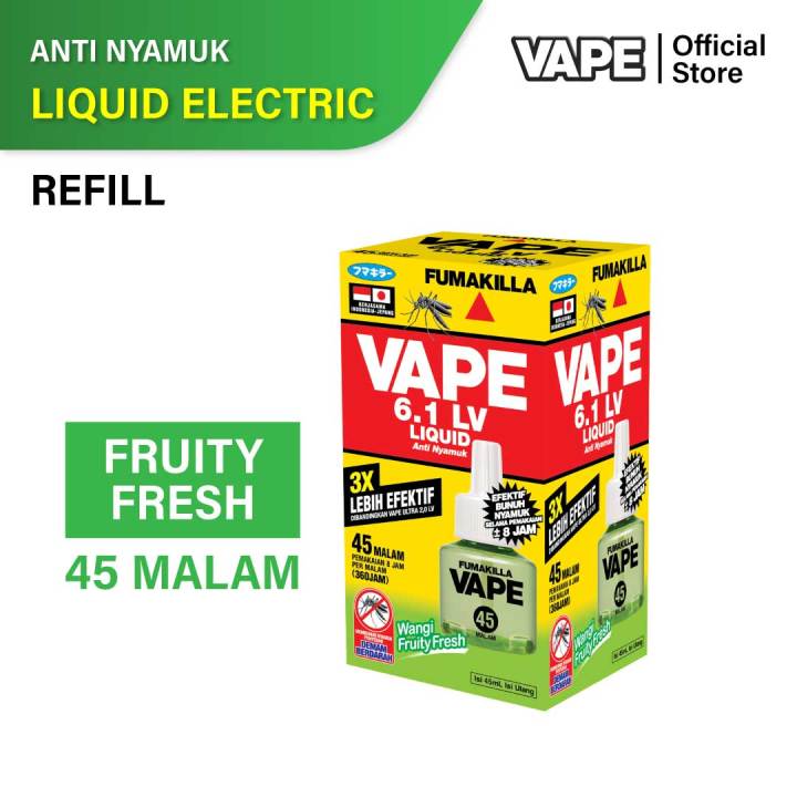 Fumakilla Vape Refill 45 Malam Obat Nyamuk Fruity Fresh 45ml | Lazada ...