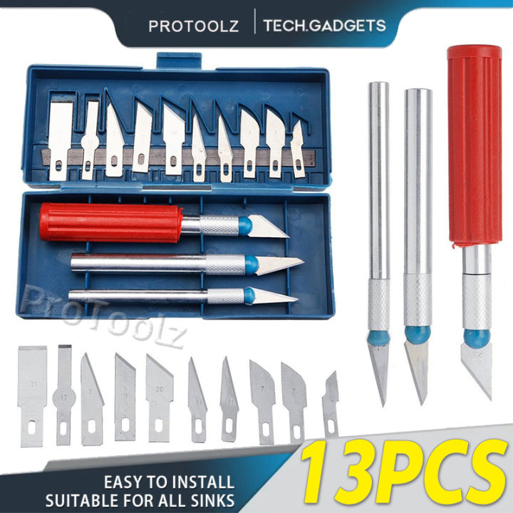 6/13PCS Metal Carving Knife Hand-made Rubber Stamp Film Cutter Carve ...