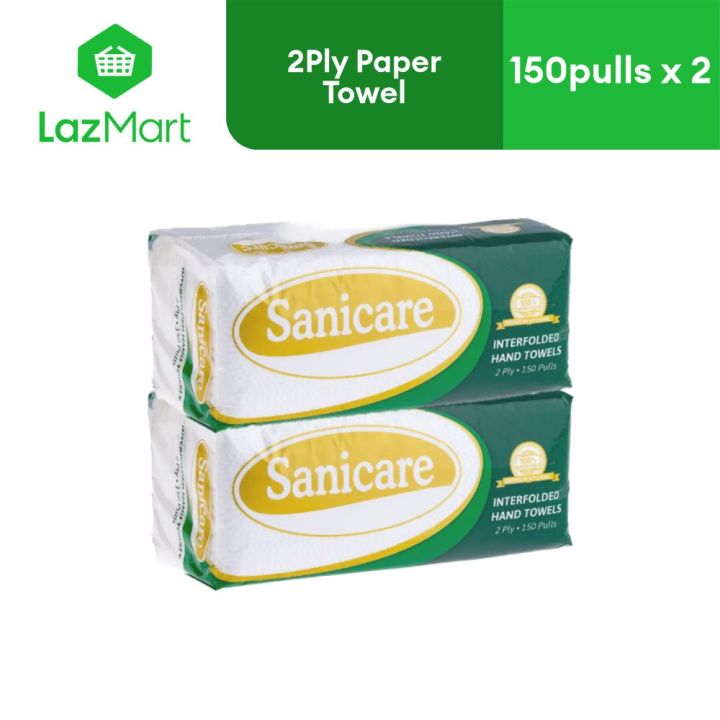Sanicare Premium Interfolded Paper Towel 2 Ply - 150 Pulls - Pack of 2s ...