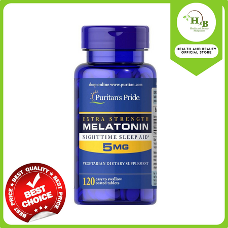 Puritans Pride Melatonin 5mg 120 tablets Extra strength Night-time ...