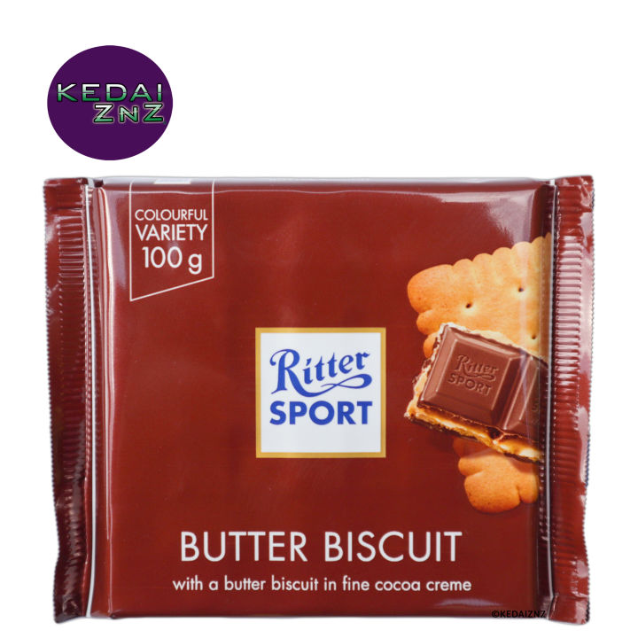 Chocolate Ritter SPORT Butter Biscuit Chocolate Bar 100g Coklat | Lazada
