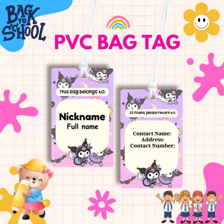 Personalized PVC Bag Tag for Kids Customized Bag Tag Luggage Tag PVC ...